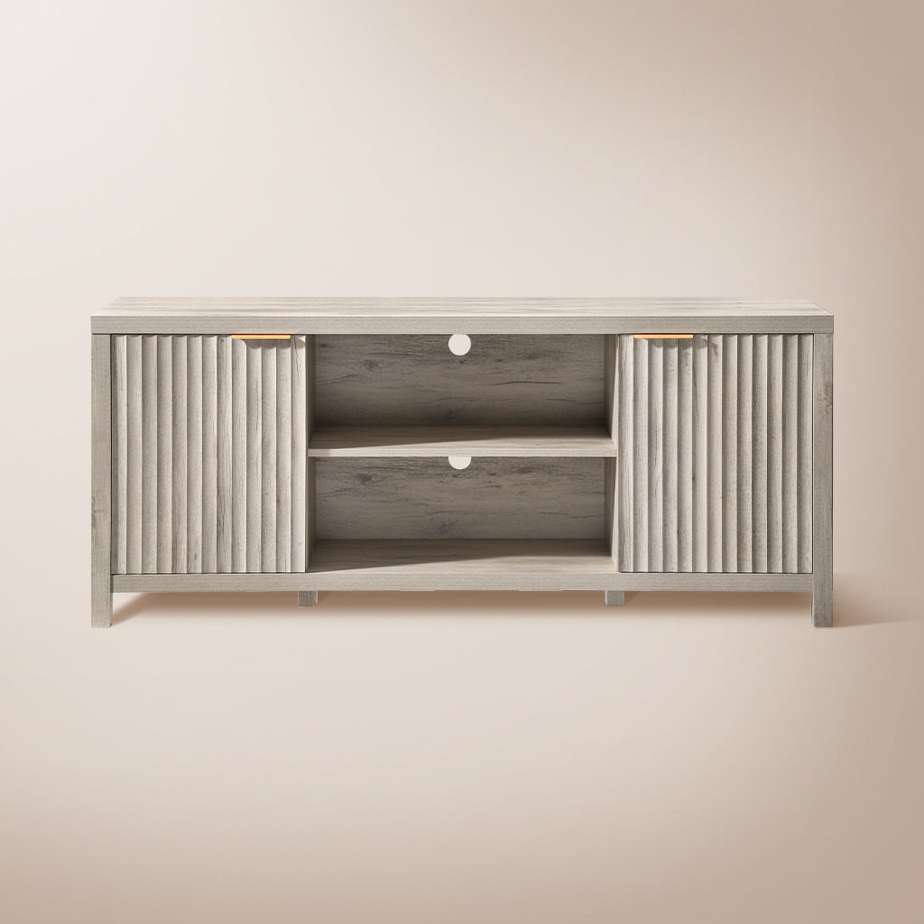 Wooden Fluted Mid Century Modern Television Stands for 60/65/70/75 TV ...