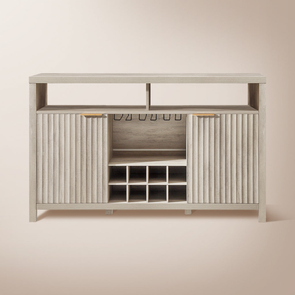 Wooden Fluted Mid Century 32.8" Tall Liquor Bar Cabinets – OAKHAM